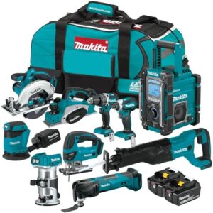 makita xt1001sm 18v lxt® lithium-ion cordless 10-pc. woodworking combo kit (4.0ah)