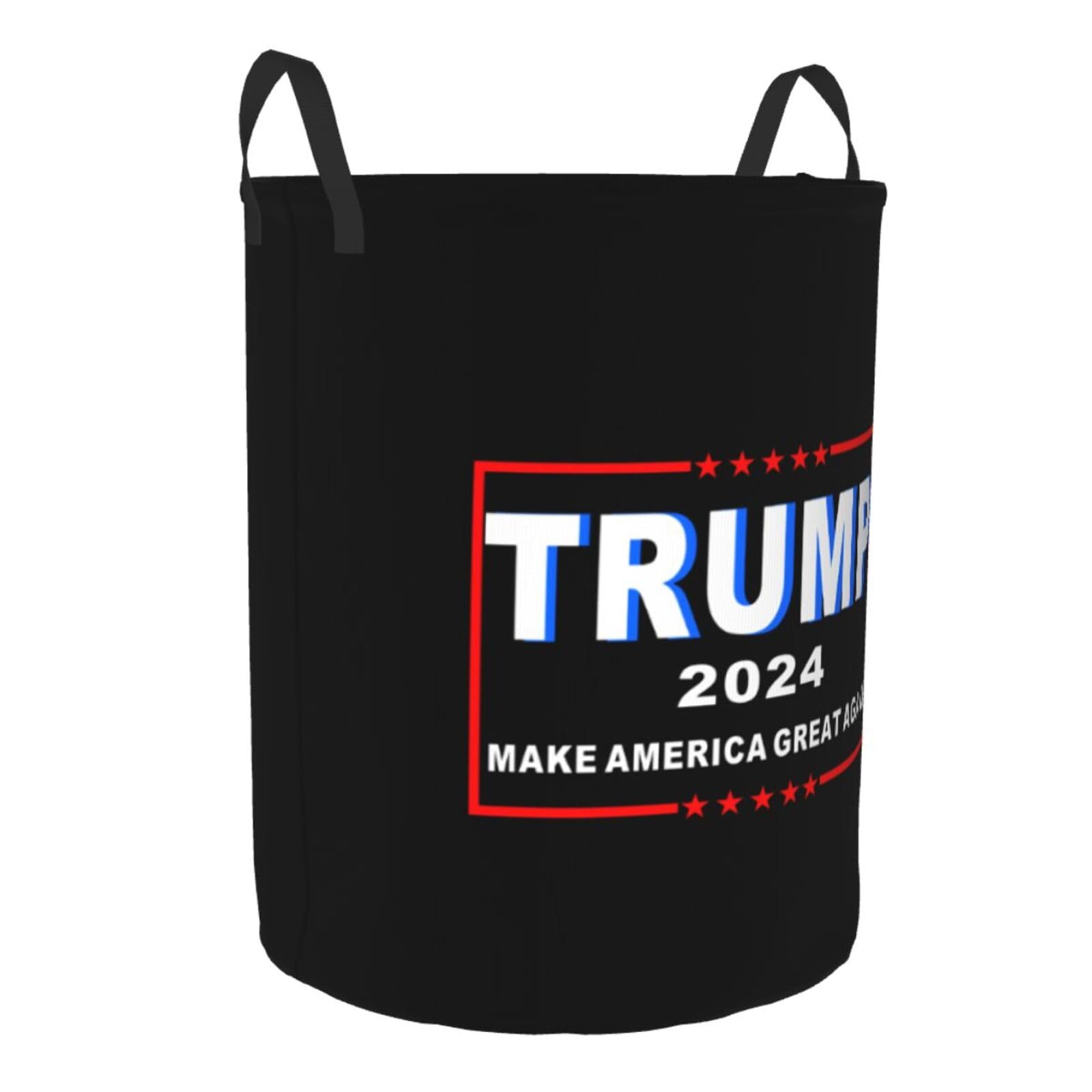 Trump-2024 7 Laundry Hamper Circular For Bedroom Bathroom Storage Baskets Foldable Décor