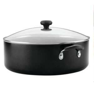 Generic 14-inch Easy Clean Nonstick Family Pan, Jumbo Cooker with Lid (Black), 15.37