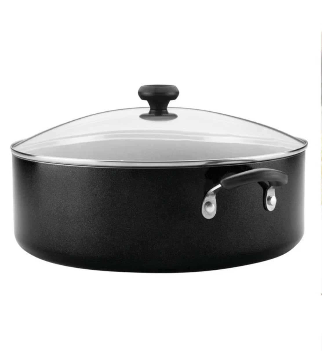 Generic 14-inch Easy Clean Nonstick Family Pan, Jumbo Cooker with Lid (Black), 15.37