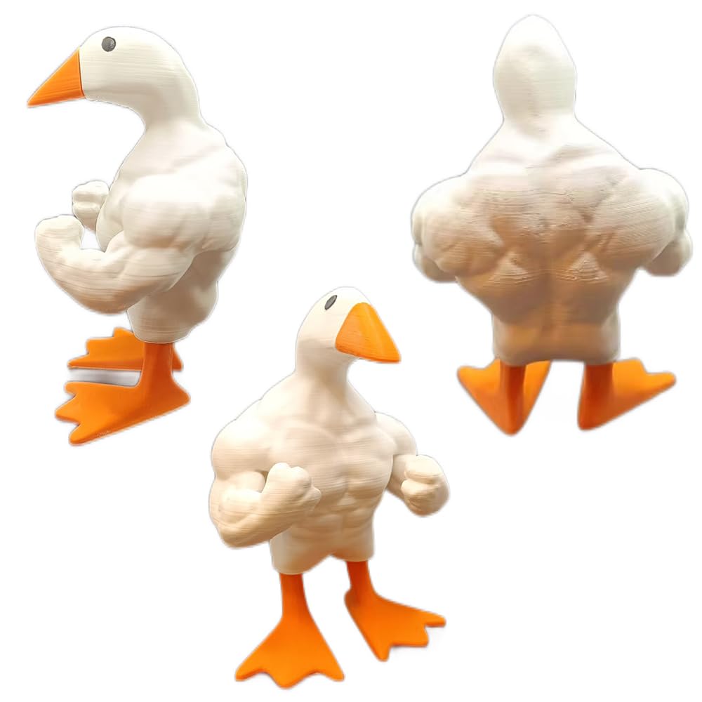 Magnetic Goose Duck Key Holder, Unique Key Holder, Standing Muscle Goose Statue, Funny Animal Magnetic Key Holder, Magnetic Tool Holder, Kawaii Desk Accessories, Room Office Tabletop Ornament (1 PC)