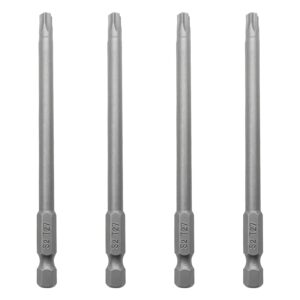 generic 10pcs torx screwdriver bit set,1/4 inch hex shank t27 magnetic s2 steel 100mm length torx bit set(t27), silver