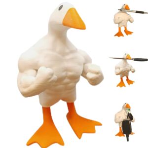 magnetic goose duck key holder, unique key holder, standing muscle goose statue, funny animal magnetic key holder, magnetic tool holder, kawaii desk accessories, room office tabletop ornament (1 pc)