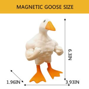 Magnetic Goose Duck Key Holder, Unique Key Holder, Standing Muscle Goose Statue, Funny Animal Magnetic Key Holder, Magnetic Tool Holder, Kawaii Desk Accessories, Room Office Tabletop Ornament (1 PC)