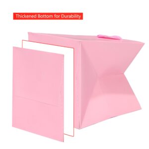 LFCXHTY Pink Large Square Gift Bags Square Bottom Bags with Handles for Party Favor, Birthday Gift Bags (12 x 12 x 12 in, 1 CT)