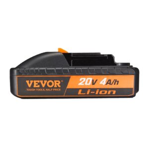 VEVOR 20V 4.0Ah Lithium-Ion Battery - High-Capacity Replacement Battery Pack for Power Tools Batteries, Compatible with 20V Cordless Power Tools