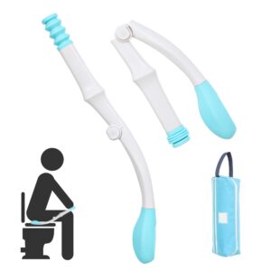 portable toilet aids for wiping - 15.7” press to fold long reach comfort bottom buddy wiping aid - travel butt wiper for disabled,elderly,pregnant