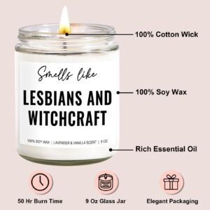 Younift Lesbians and Witchcraft Candle, Lesbian Gifts, Lesbian Stuff, Lesbian Wedding Gifts, Lesbian Christmas Gifts, Anniversary Funny Lesbian Gifts for Girlfriend, Wife, Couple, Friend, Women