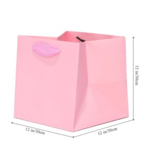 LFCXHTY Pink Large Square Gift Bags Square Bottom Bags with Handles for Party Favor, Birthday Gift Bags (12 x 12 x 12 in, 1 CT)