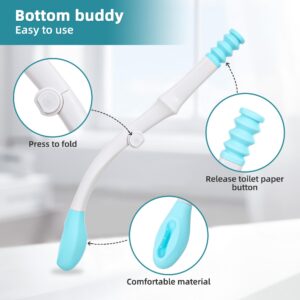 Portable Toilet Aids for Wiping - 15.7” Press to Fold Long Reach Comfort Bottom Buddy Wiping Aid - Travel Butt Wiper for Disabled,Elderly,Pregnant