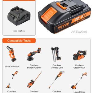 VEVOR 20V 4.0Ah Lithium-Ion Battery - High-Capacity Replacement Battery Pack for Power Tools Batteries, Compatible with 20V Cordless Power Tools