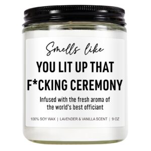 younift funny officiant candle, officiant gifts, wedding officiant gifts, officiant gifts for wedding day, officiant proposal, thank you gifts for wedding officiant, best officiant gifts