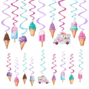 wernnsai 18pcs ice cream hanging swirls party decorations summer ice cream party ceiling streamers decor sweet ice cream party swirls supplies for girls birthday baby shower