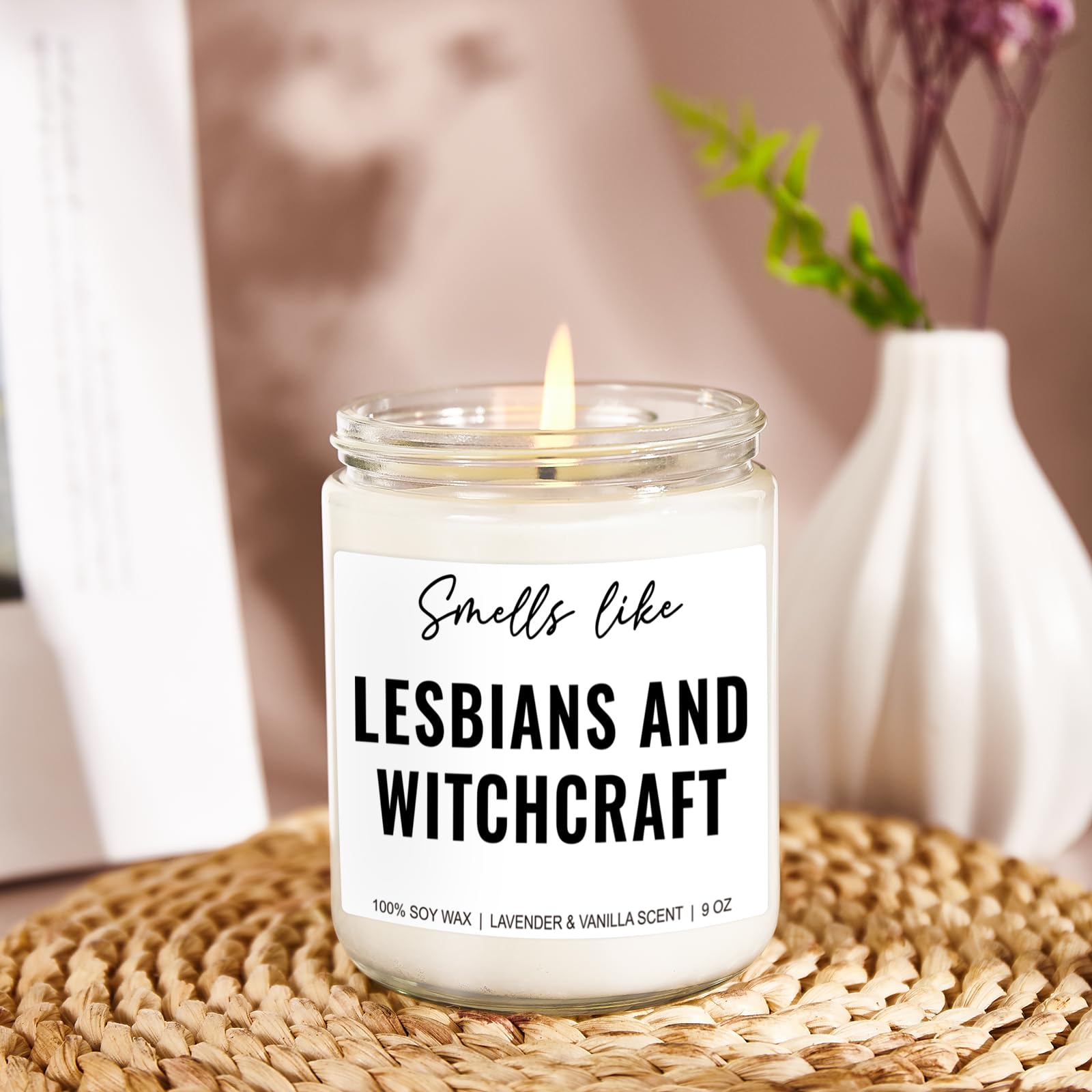 Younift Lesbians and Witchcraft Candle, Lesbian Gifts, Lesbian Stuff, Lesbian Wedding Gifts, Lesbian Christmas Gifts, Anniversary Funny Lesbian Gifts for Girlfriend, Wife, Couple, Friend, Women