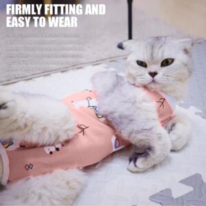 2 Pcs Cat Surgery Recovery Suit, Cat Onesie for Cats After Surgery, Cat Recovery Suit Anti Licking Wounds, Cat Outfit E-Collar Alternative for Cats, Cat Spay Recovery Suit Female (Sheep+Cat, Large)