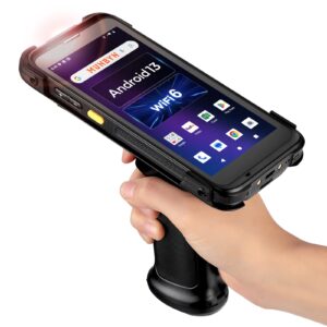 munbyn ipda101p 2024 new android 13 barcode scanner with pistol grip, wi-fi 6 mobile computer pda 5.5" full screen, equipped with data terminal se4710 zebra scanner, gps 1d/2d/qr inventory scanner