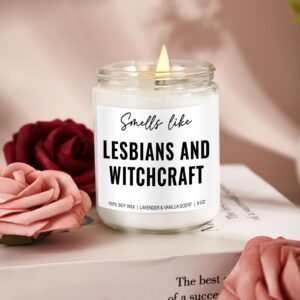 Younift Lesbians and Witchcraft Candle, Lesbian Gifts, Lesbian Stuff, Lesbian Wedding Gifts, Lesbian Christmas Gifts, Anniversary Funny Lesbian Gifts for Girlfriend, Wife, Couple, Friend, Women