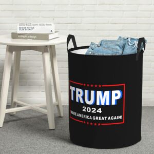 Trump-2024 7 Laundry Hamper Circular For Bedroom Bathroom Storage Baskets Foldable Décor