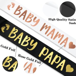 Generic Baby Mama and Baby Papa Sash for Baby Shower，Mom to be Sash and Dad to be sash for Gender Reveal, Boy or Girl,He or She Baby Sex Reveal Decorations,New Mom Daddy Gifts