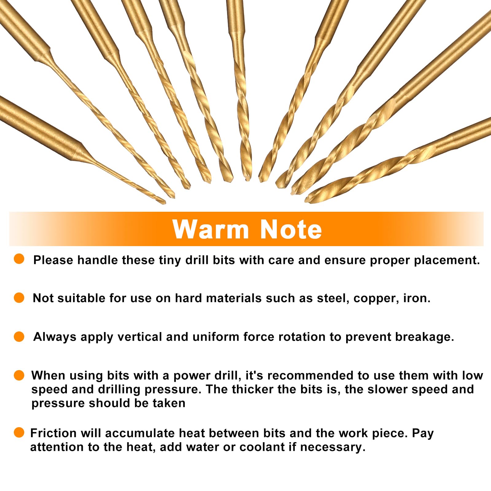 Uolor Mini Twist Drill Bit Set, 10Pcs Micro Engraving Drill Bits, 0.6mm-2.2mm, HSS 2.35mm Shank Titanium Coated Tiny Drill Bit Hole Drilling Tool for DIY Resin, Jewelry, Amber, Circuit Board, Walnut