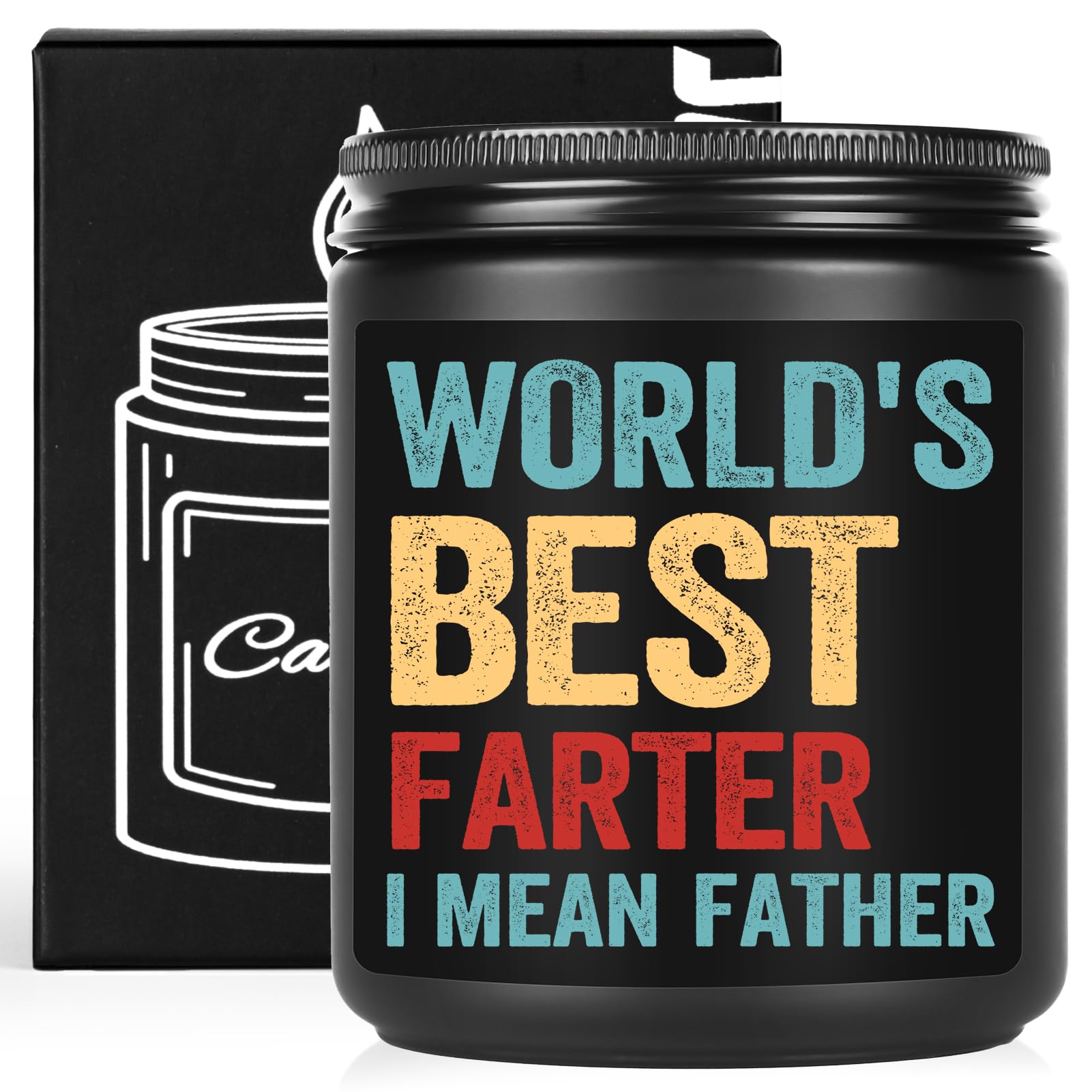 AREOK Funny Christmas Gifts for Dad from Son Daughter Kids - Worlds Best Dad Gifts for Fathers Day Candle, Step Dad Birthday Gift Ideas for Dad Presents, Dad Fart Candle for Dad, Sandalwood Candle