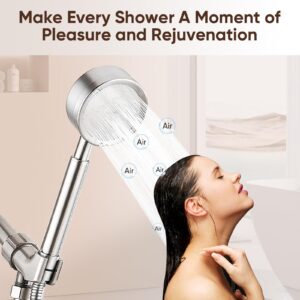 Handheld Shower Head Set High Pressure Stainless Steel High Flow Hand Shower Head with 59 Inch Hose and Bracket Brushed Finish