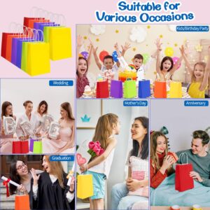 120 PCS Paper Gift Bags, 5.9x3.1x8.3 in Party Favor Bags with Handles Colorful Bulk Small Gift Bags for Kids Party Christmas Holiday Birthday Baby Shower Stocking Stuffers(6 Colors)