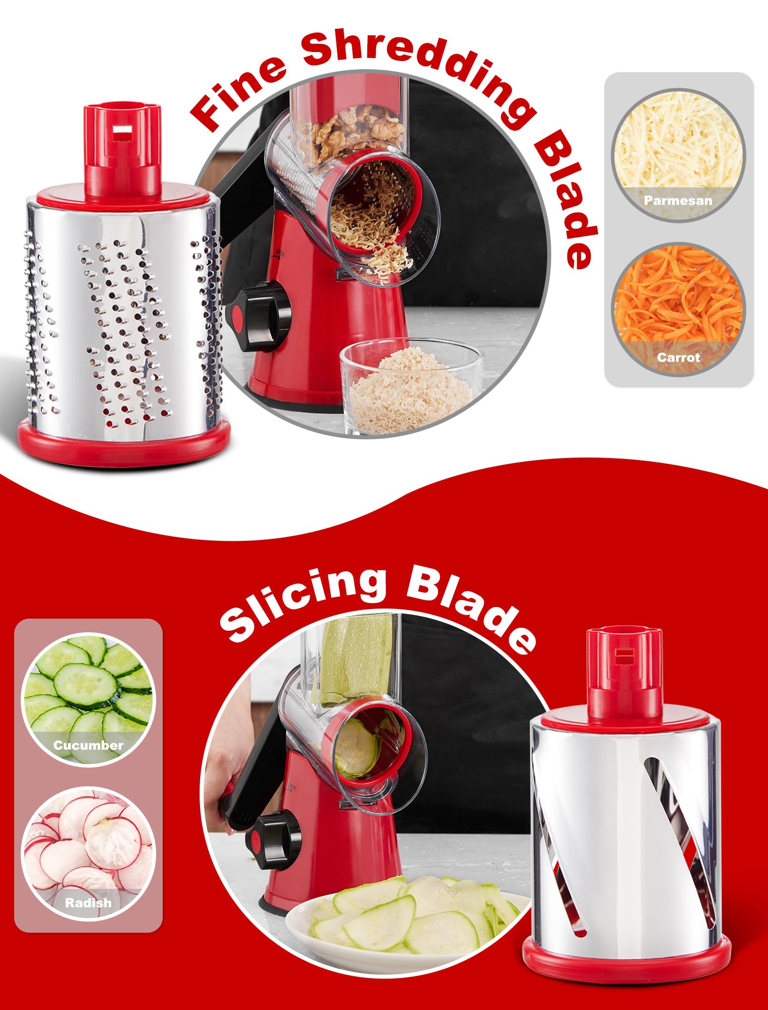 GDL Shaved Ice Machine Manual, Ice Shaver and Snow Cone Machine Hand Crank, Household Shaved Ice Maker, Portable Ice Crusher for Home Use with Stainless Steel Blade