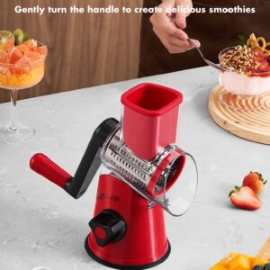 GDL Shaved Ice Machine Manual, Ice Shaver and Snow Cone Machine Hand Crank, Household Shaved Ice Maker, Portable Ice Crusher for Home Use with Stainless Steel Blade