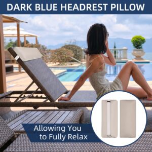 Rasugarlary Headrest Pillow for Pool Chaise Lounge, Pool Lounge Pillows Outdoor with Elastic Band for Recliner and Pool Patio Chairs, Head Neck Support Pillow (Linen, 22x8x4)