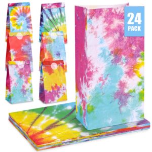 toxoy 24pcs tie dye treat bags, camouflage party favor bags gift bags goodie bags for kids birthday party retro party decorations