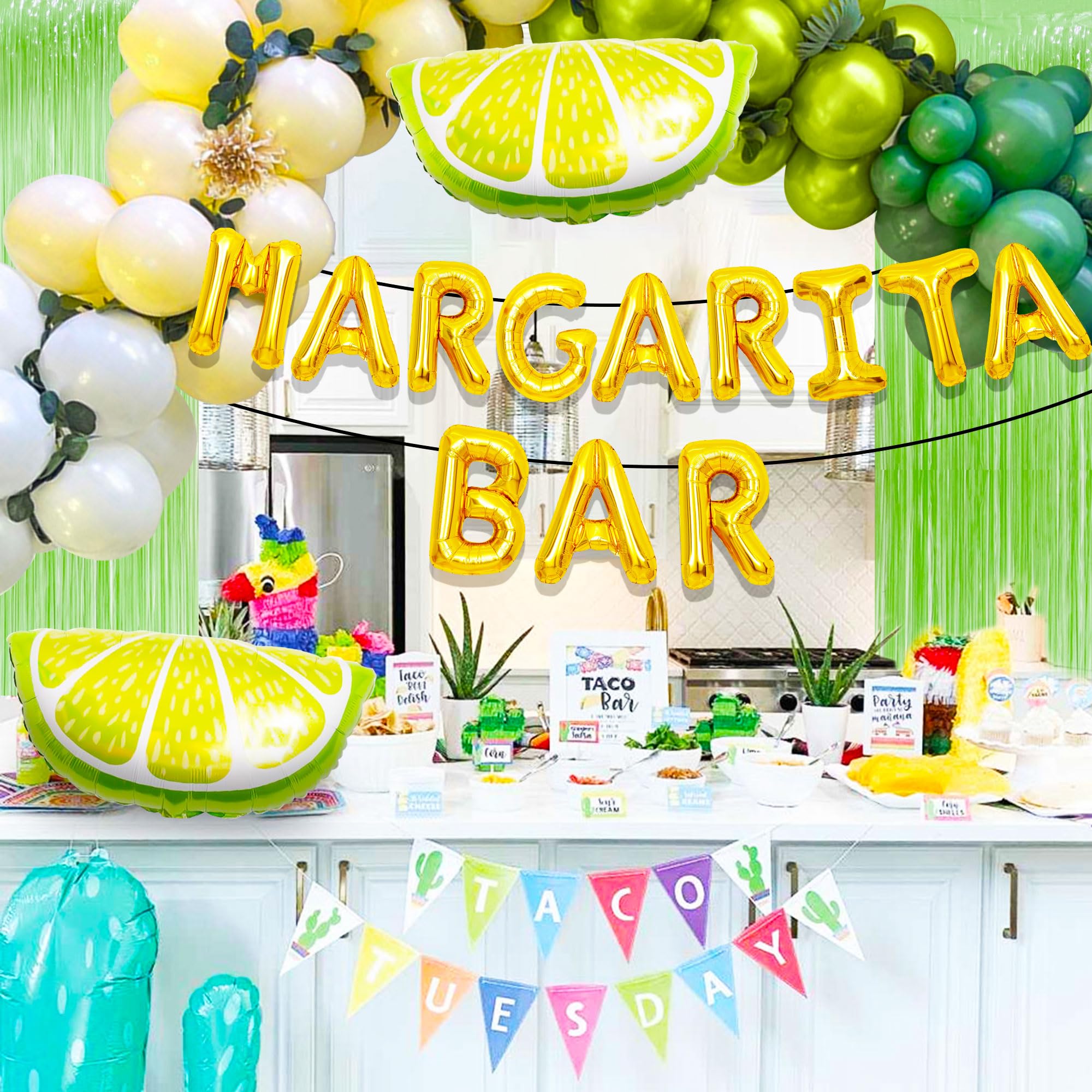 JeVenis 20 PCS Margarita Party Decorations Margarita Bar Decorations Margarita Balloon Arch Margarita Balloon for Mexican Fiesta Cactus Bridal Shower Baby Shower Wedding