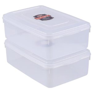 jnktka 11 quart clear plastic storage bins, storage container box with lid, 2-pack