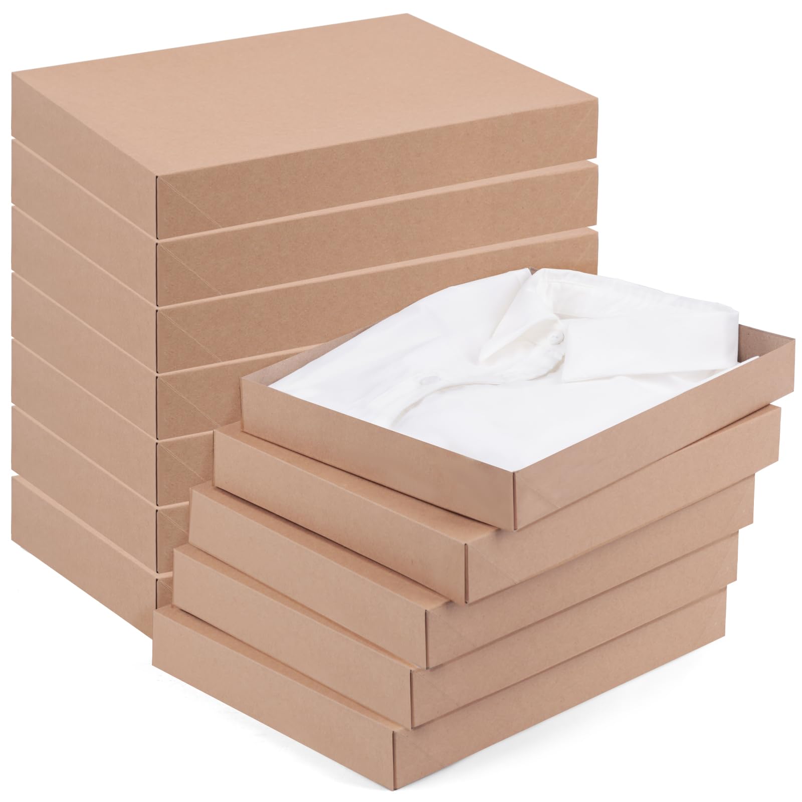 STARRKY Gift Boxes with lids, shirt boxes for presents,Brown gift box for,Birthdays, Graduations,Weddings,Bridal Showers(12PCS,11.8 x 9.5 x 1.6 Inches)