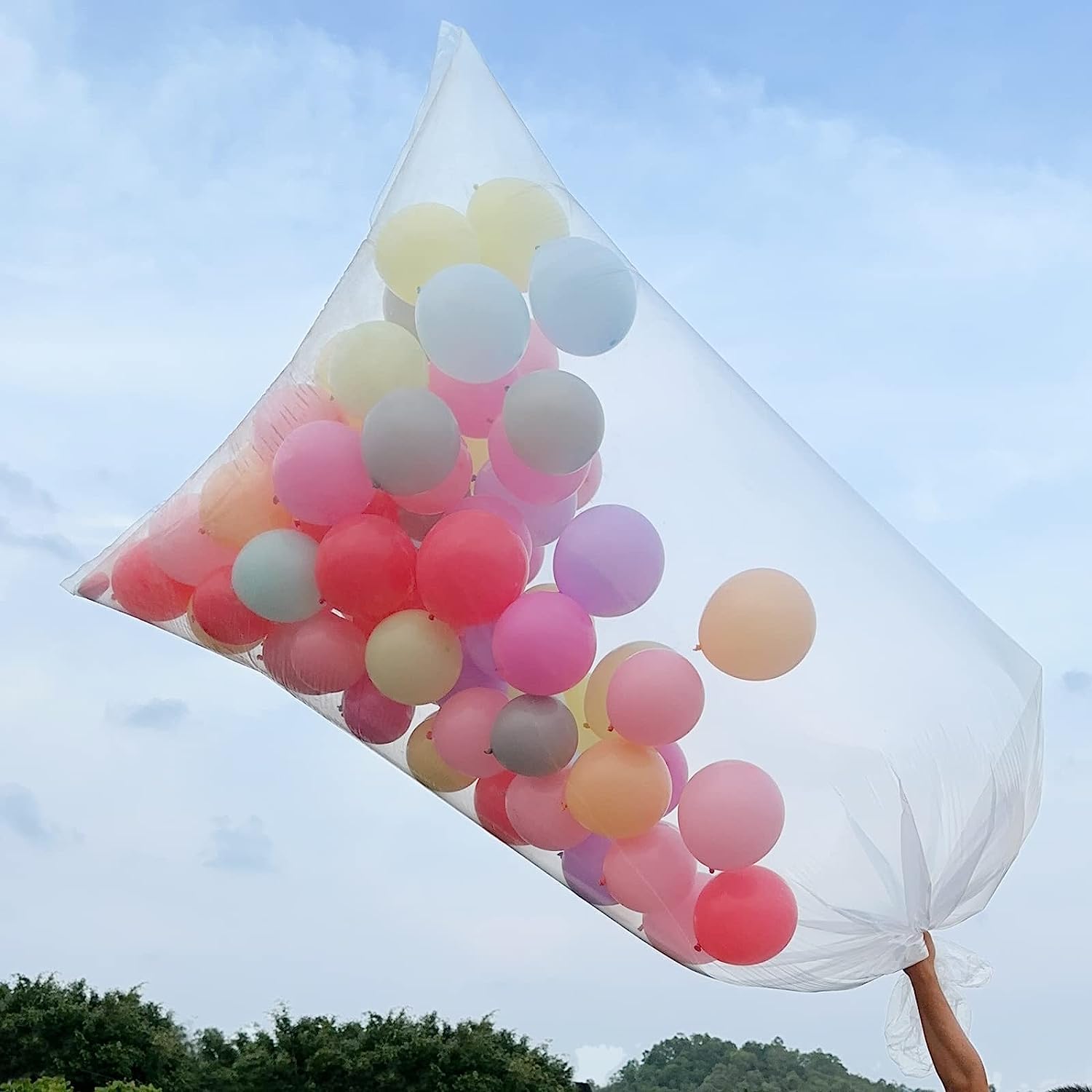 balloon bags (2Pcs), balloon transport bags transparent giant storage bags (2pcs) 59x98 inches