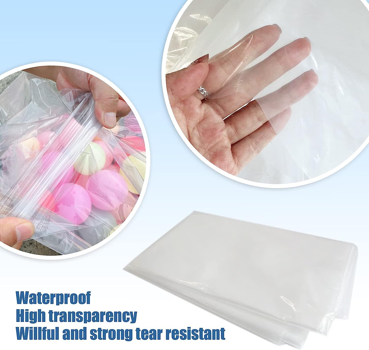 balloon bags (2Pcs), balloon transport bags transparent giant storage bags (2pcs) 59x98 inches