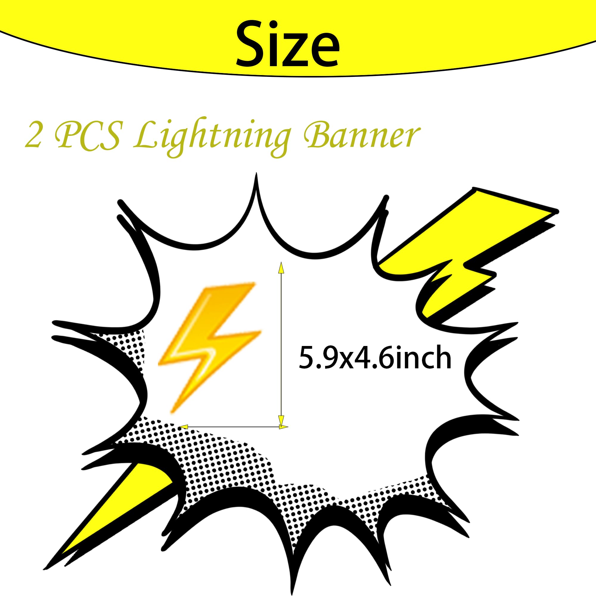 PIBIPAID Lightning bolt Party Banner Decorations,for Flash Weather Birthday Gender reveal Baby shower Party Favors Supplies Favors