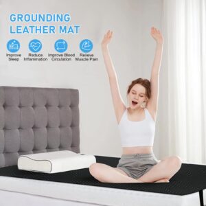 ConBlom Grounding Mat for Bed, King Size Earthing Mattress Cover Sheets Pad Grounding Kit, Grounding Cord Included (King, 76 * 80")