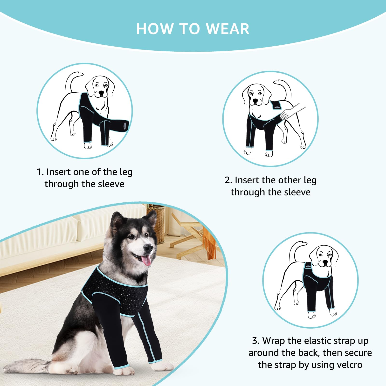 Comwish Recovery Sleeve for Dogs, Both Front Legs Protection After Surgery, Dog Leg Sleeve to Stop Licking, Bite and Keep Dry, Waterproof Abrasion Resistant Dog Recovery Sleeve (XXL)