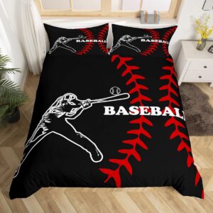 feelyou baseball bedding duvet cover set full size baseball sports bedding set for kids boys girls decor sports game comforter cover set baseball gaming bedspread cover bedroom bedclothes