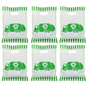 atsmoicy 50 garbage truck party favors goodie bags, rubbish truck themed baby shower birthday waste management recycling party supplies decorations favors candy bag