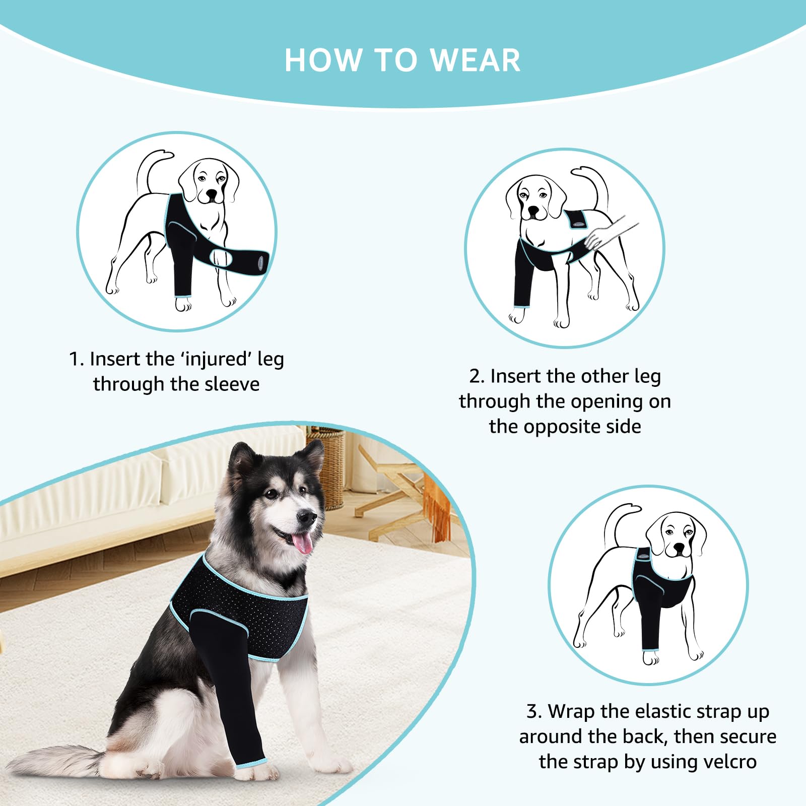 Comwish Recovery Sleeve for Dogs, Front Leg Protection After Surgery, Dog Leg Sleeve to Stop Licking, Bite and Keep Dry, Machine Washable Waterproof Abrasion Resistant Dog Recovery Sleeve (XXL)