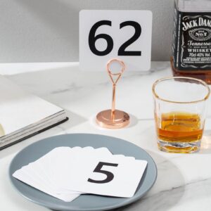 50Pcs Table Numbers 1-50, 3.7x4 Inch Plastic Table Numbers, Double Sided Table Number Cards - for Wedding Reception Restaurant Table Numbers Place Cards