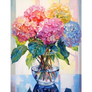 eibeili diamond painting kits for adults, hydrangea in glass 5d diamond art kits for beginner diy full drill diamond dots crystal craft kits for home wall decor gifts 11.8x15.7 inch