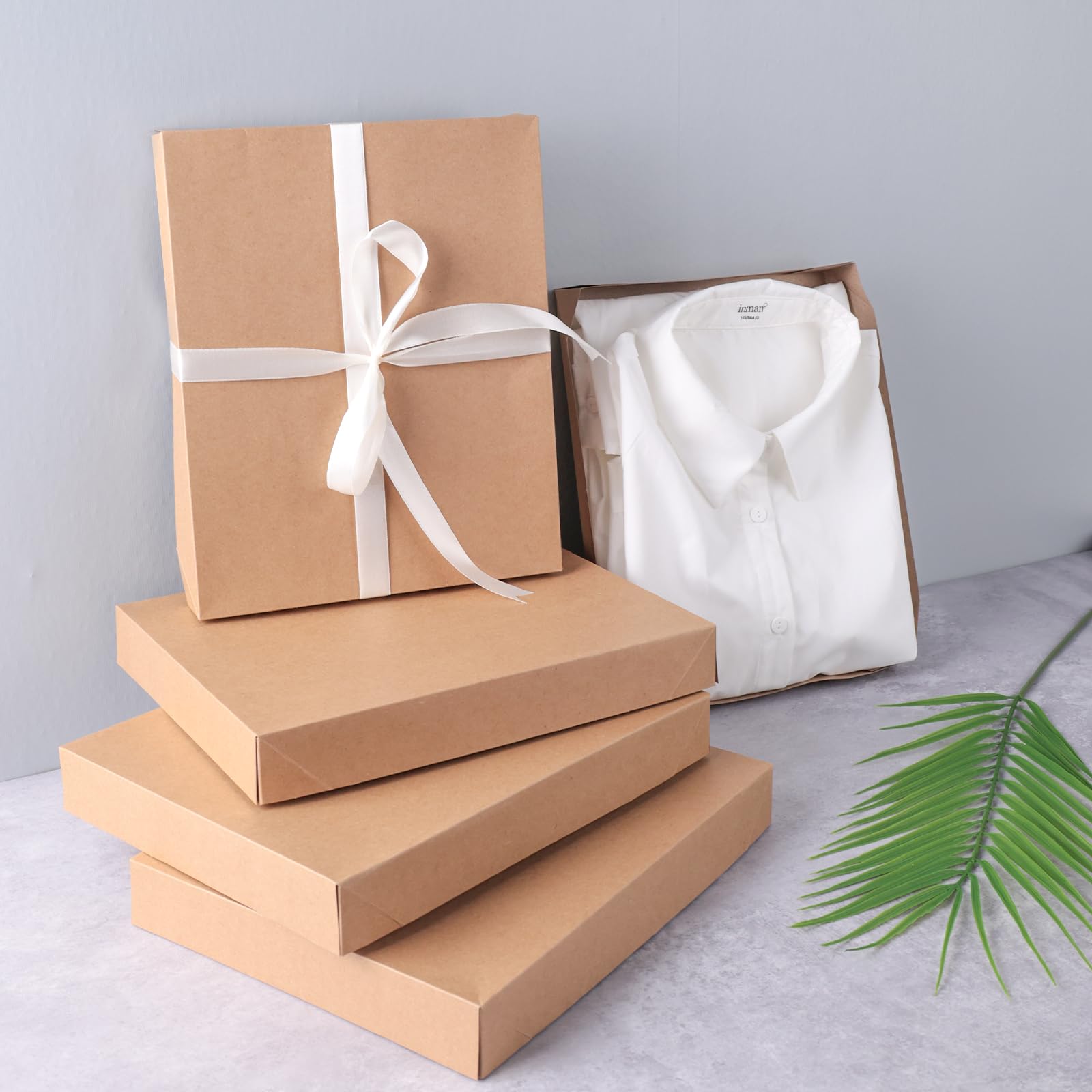 STARRKY Gift Boxes with lids, shirt boxes for presents,Brown gift box for,Birthdays, Graduations,Weddings,Bridal Showers(12PCS,11.8 x 9.5 x 1.6 Inches)