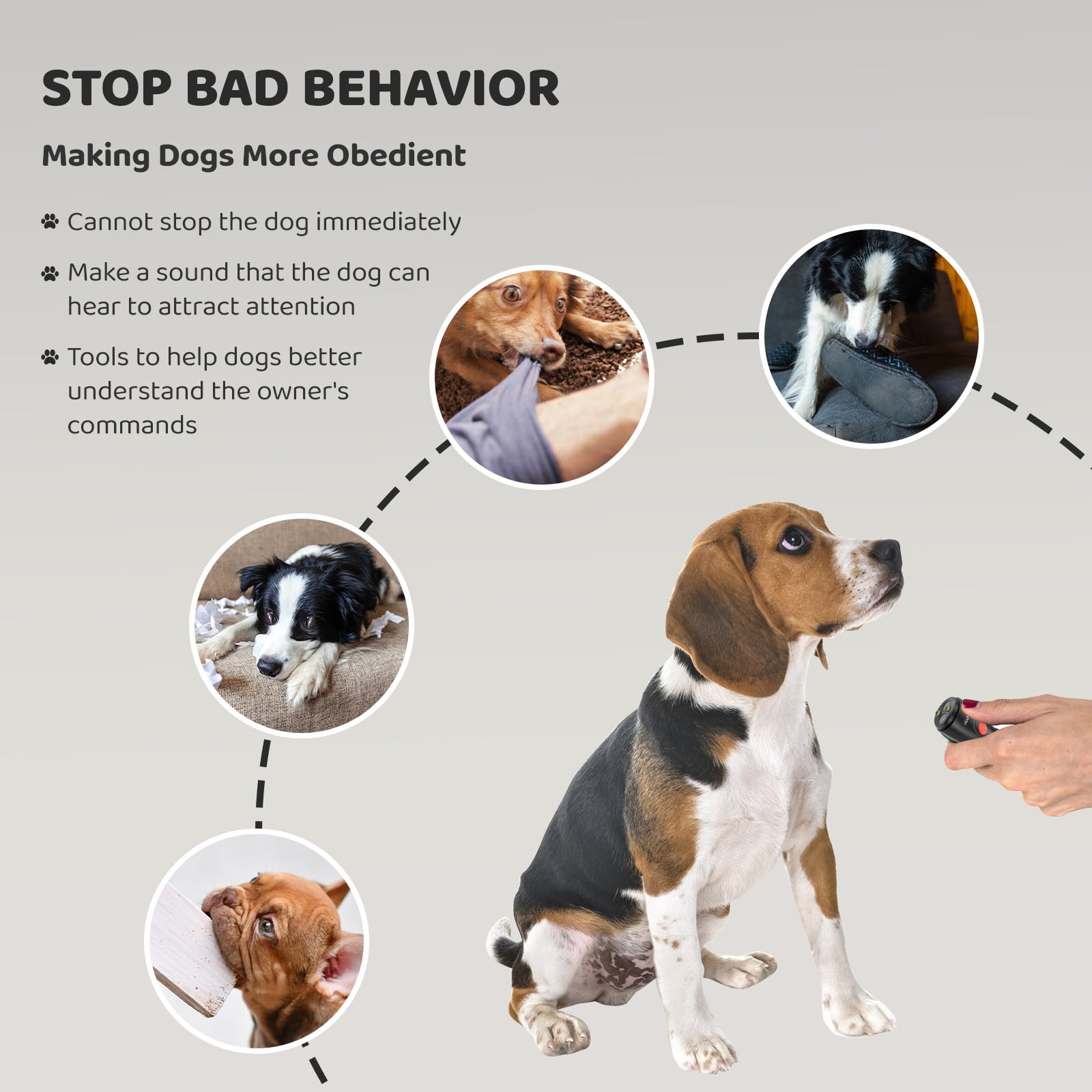 LeHuski Anti Barking Device Rechargeable Ultrasonic Dog Bark Deterrent Stops Bad Behavior Up to 50 Ft Effective Control Range Safe Humane for Indoor Outdoor Use Black