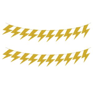 pibipaid lightning bolt party banner decorations,for flash weather birthday gender reveal baby shower party favors supplies favors