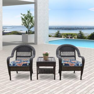 JMGBird Outdoor Chair Cushions Set of 4 Patio Cushions D16 x W17 Inch with Ties, Outdoor Chair Pad for Patio Furniture Upgrade Thicker