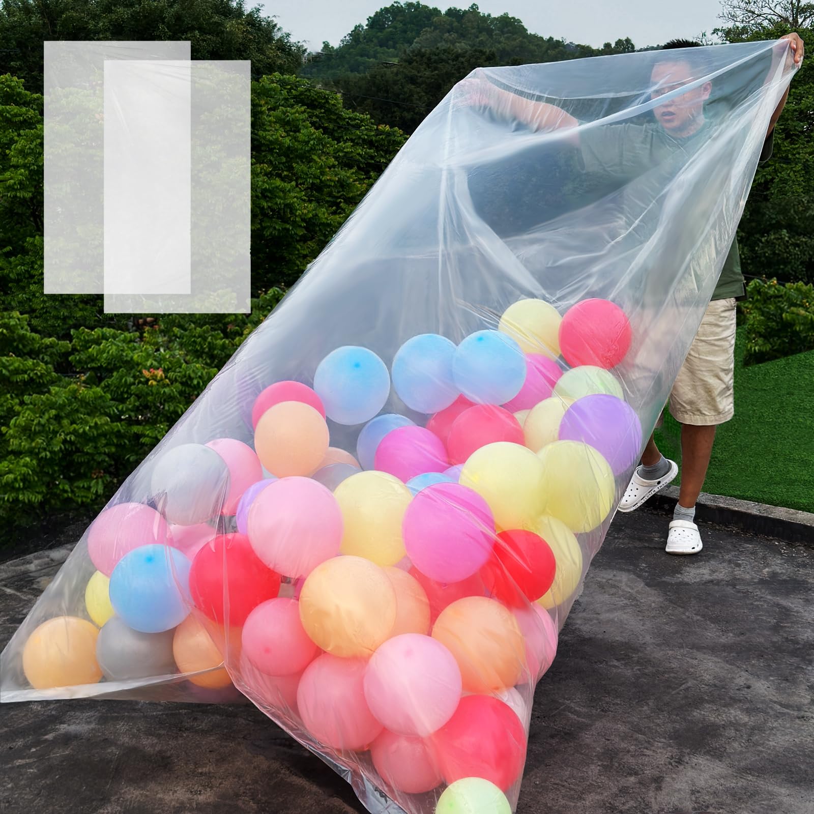 balloon bags (2Pcs), balloon transport bags transparent giant storage bags (2pcs) 59x98 inches