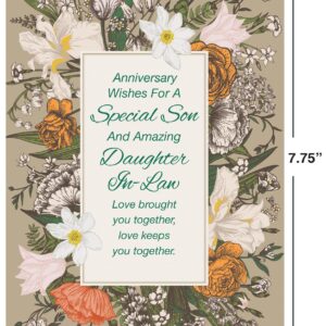 Chuck's Card-O-Rama Son Anniversary Card and Daughter-in-Law - Envelope Included - 5" x 7.75" - Packaged in Extra Sturdy Mailer - 96049